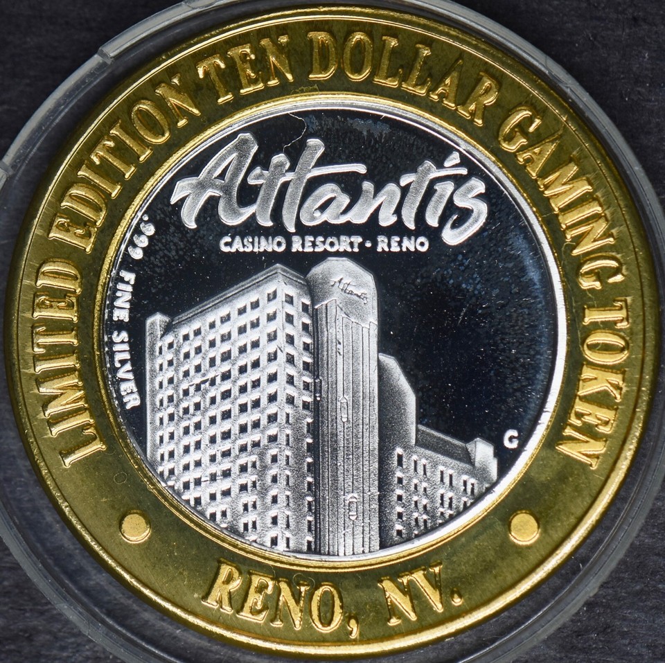 Atlantis Casino .999 Fine Silver .6 ozt $10 Token Wildlife COINGIANTS ...