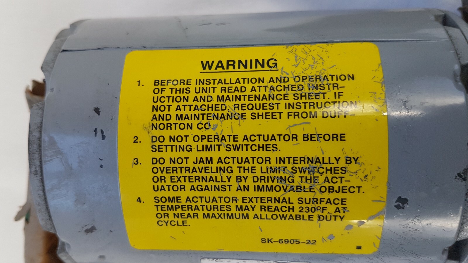Duff-Norton MPB4905-6 Mini-Pac Actuator - K3377CGY-998 - 220VAC 50Hz ...