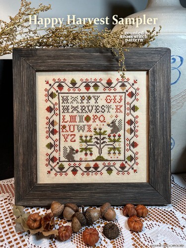 HAPPY HARVEST SAMPLER cross stitch chart CalicoConfectionery Autumn ...
