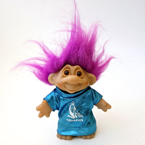 Vintage 1986 DAM Astrological "AQUARIUS" Troll Doll With Purple Hair | eBay