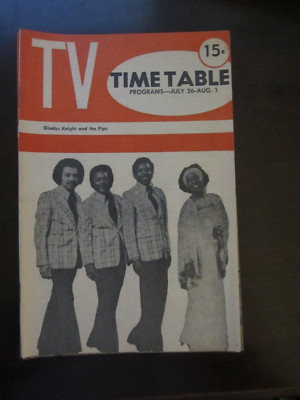 TV Guide Time Table Regional July Aug 1975 Gladys Knight and the Pips ...