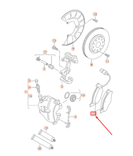 NEW VOLKSWAGEN BEETLE A5 FRONT WHEEL BRAKE PAD SET 5C0698151A OEM | eBay