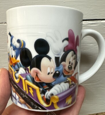 Rare Disney Roller Coaster Mug Mickey & Minnie Mouse Donald Duck Goofy ...