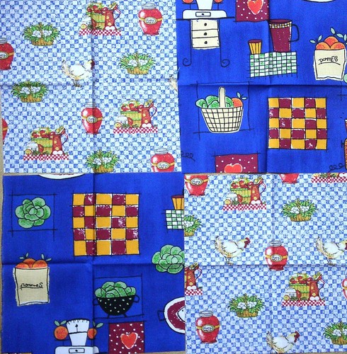 PATCHWORK COUTURE 20 TISSUS COTON BLEU THEME CUISINE NEUF 24 cm x 24 cm | eBay