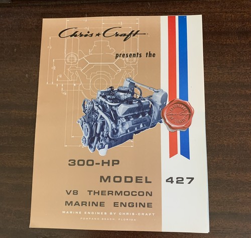 NOS 1960s Chris Craft 300-HP Model 427 V8 Thermocon Marine Engine ...