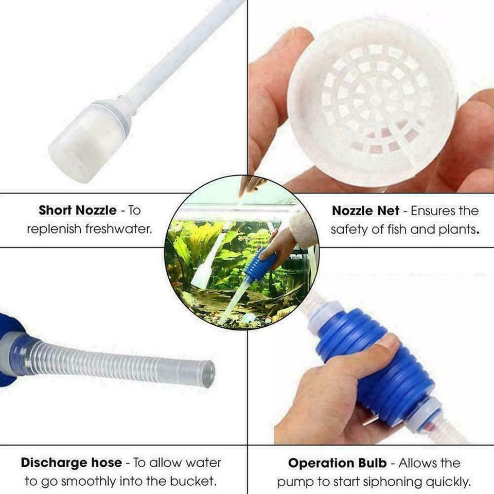 Siphon Cleaners Fish Tank Aquarium Gravel Clean Hand Kit Pump L0G|HOT ...
