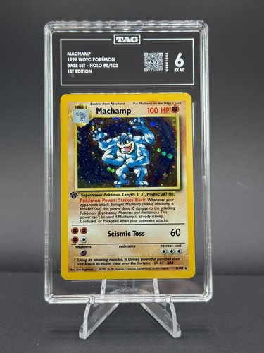 Pokémon Machamp Base Set 8/102 Holo Unlimited Holo Rare TAG 6 | eBay