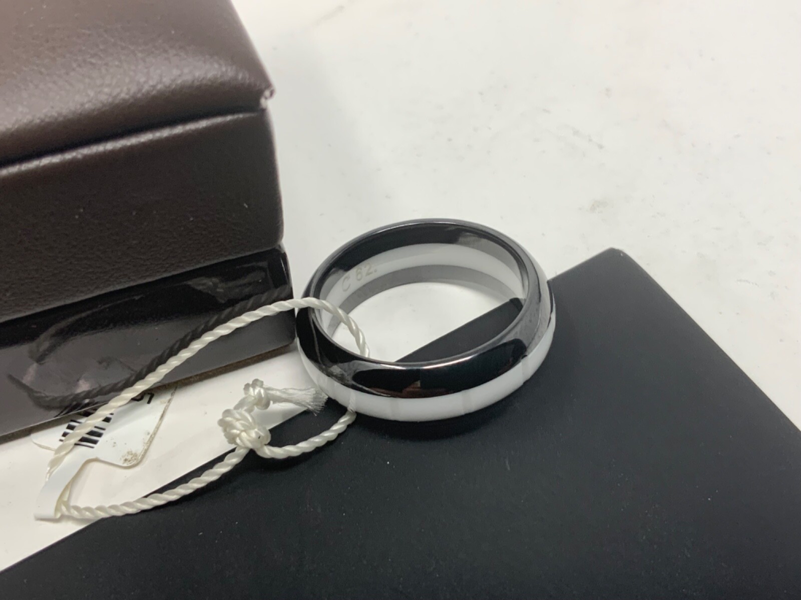 Rochet Roma MotoGP Black W/ White Stripe Ceramic Band Ring Size 10 ...