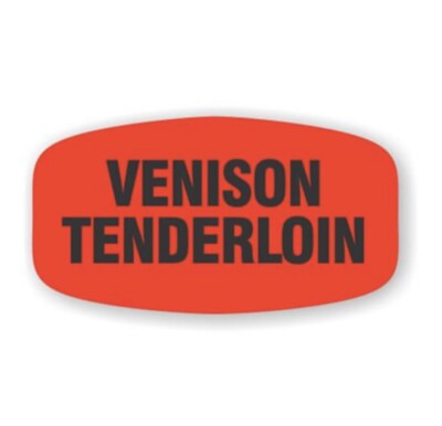 12909 Venison Tenderloin Red Dayglo Meat Label .625” x 1.25” (Case Of ...