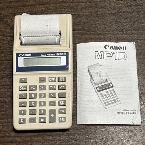Canon P1-D Palm Printer Calculator, Vintage Battery-Powered Printing ...
