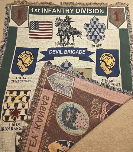 Devil Brigade 1 BCT 1 Infantry Division Tapestry Blanket Fort Riley, KS ...
