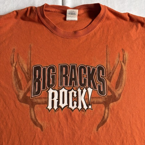 Gildan Big Racks Rock Hunting Orange Short Sleeve Shirt Men's 2XL * | eBay