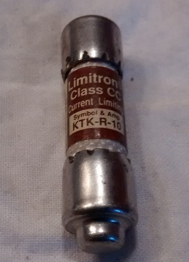1 NOS Bussmann Limitron KTK R 10, 10 amp 600 volt fuse class cc ATMR10 ...