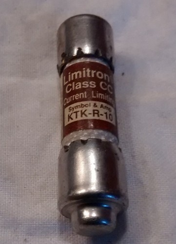1 NOS Bussmann Limitron KTK R 10, 10 amp 600 volt fuse class cc ATMR10 ...