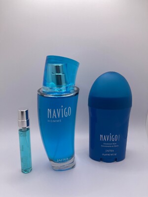 Jafra Navigo Homme Cologne (Men) Fullsize 3.3oz , DEODORANT 2ozAND MINI ...