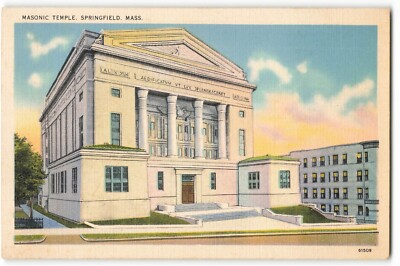 Postcard Masonic Temple, Springfield, Massachusetts VTG ME8. | eBay