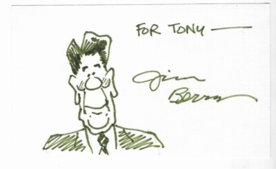 Jim Berry AUTOGRAPHED Ronald Reagan SIGNED SKETCH CARD Cartoonist Berry ...