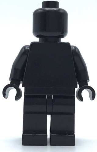 LEGO SOLID BLACK MINIFIGURE MONOCHROME BLANK PLAIN SHIRT FIGURE | eBay