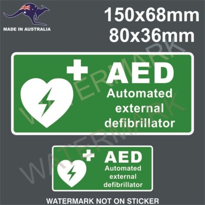 AED STICKER AUTOMATED EXTERNAL DEFIBRILLATOR STICKERS FIRST AID | eBay