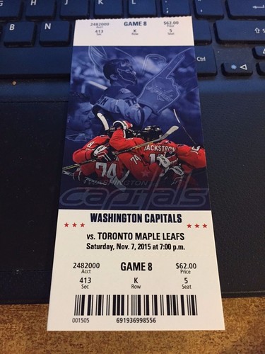 2015 WASHINGTON CAPITALS TICKET STUB OVECHKIN RUSSIAN ALL TIME GOAL ...