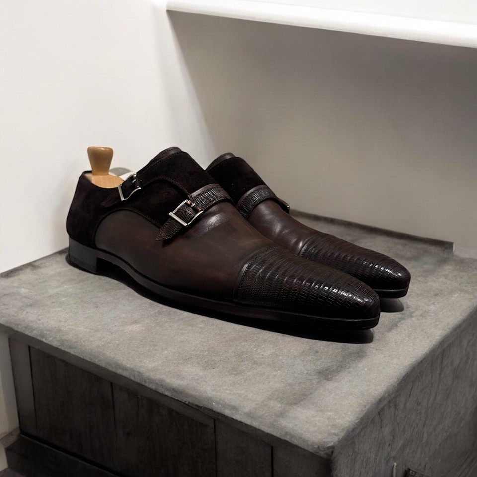 magnanni mens shoes lizard Monk 45 | eBay