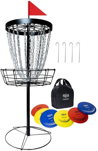 Disc Golf Basket with Discs | Portable Disc Golf Target with Heavy Duty ...