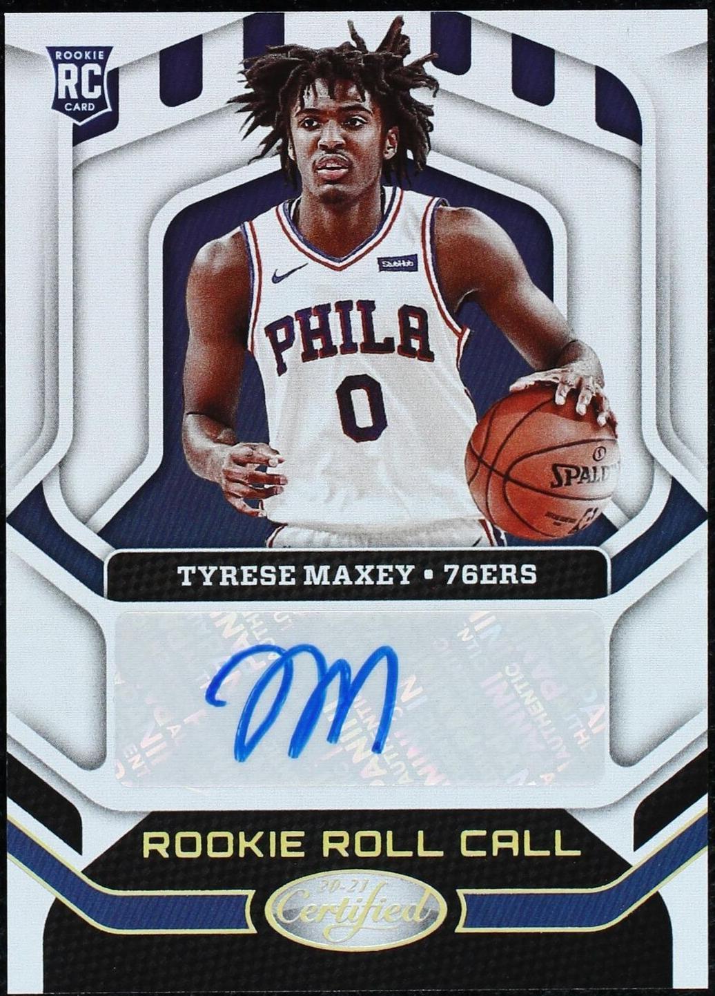2020-21 Panini Certified - Rookie Roll Call Tyrese Maxey #RR-MAX (AU ...