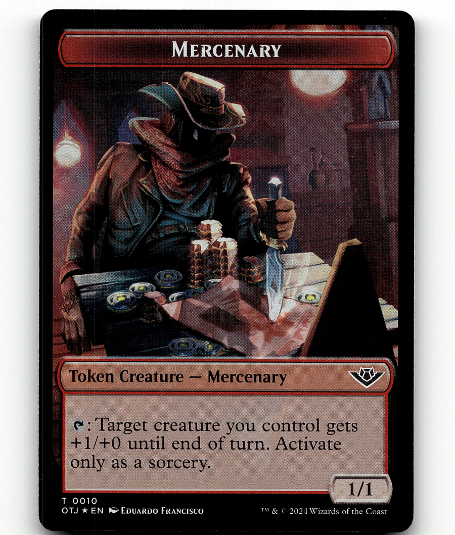 FOIL - MTG Mercenary Golem Double-Sided Token - Outlaws of Thunder ...