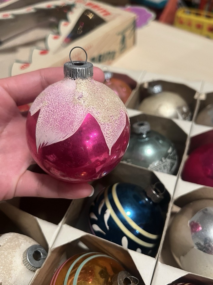 30 Vintage Shiny Brite Japan USA Glass Christmas Bulbs Med & Large Very ...