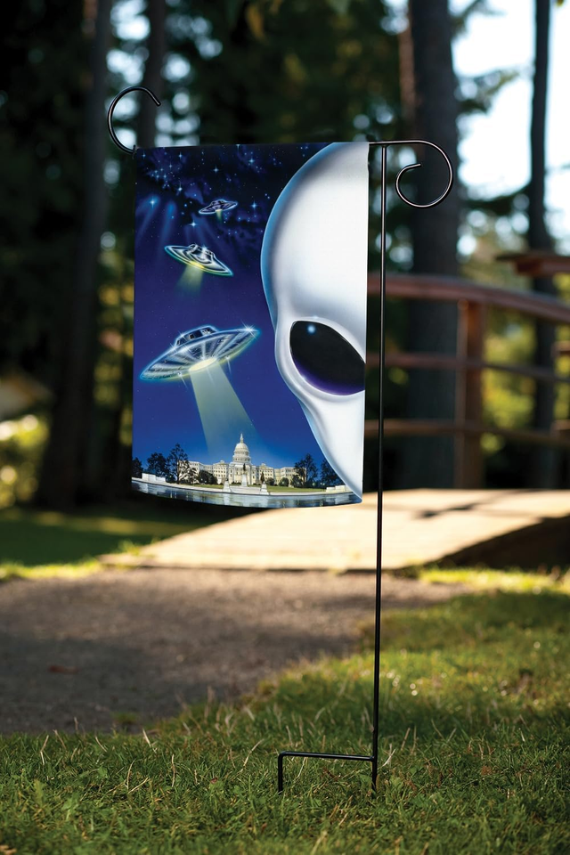 1112711 the Grey House Aliens Flag 12X18 Inch Double Sided for Outdoor ...