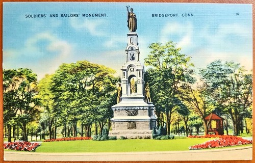 Bridgeport Connecticut Soldiers and Sailors Monument Postcard 1941 | eBay