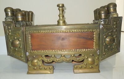 Antique Vintage Fancy Large Shoe Shine Box Wood & Turkish Brass 14 ...