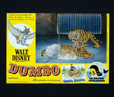 DUMBO fotobusta poster Disney Animazione Cartoon Tigre Tiger Zoo ...