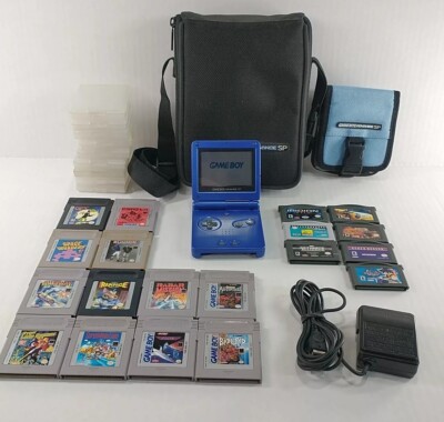 Nintendo Gameboy Advance SP With 19 Games Case Console Sleeve Charger ...