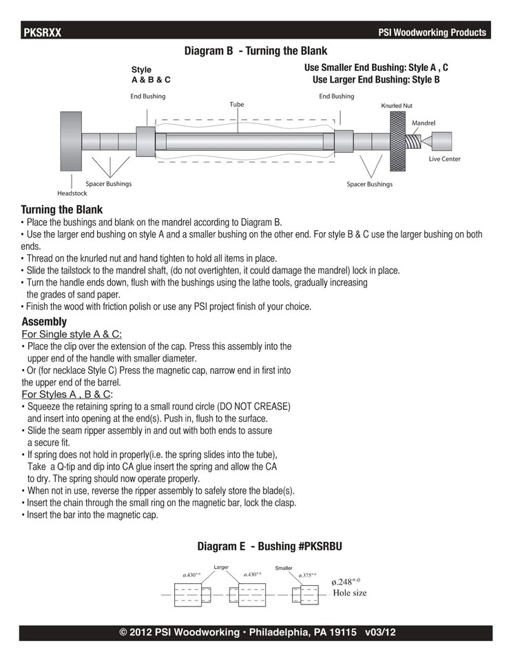 PKSRSS Chrome Seam Ripper Kit Starter Package Woodturning Project | eBay