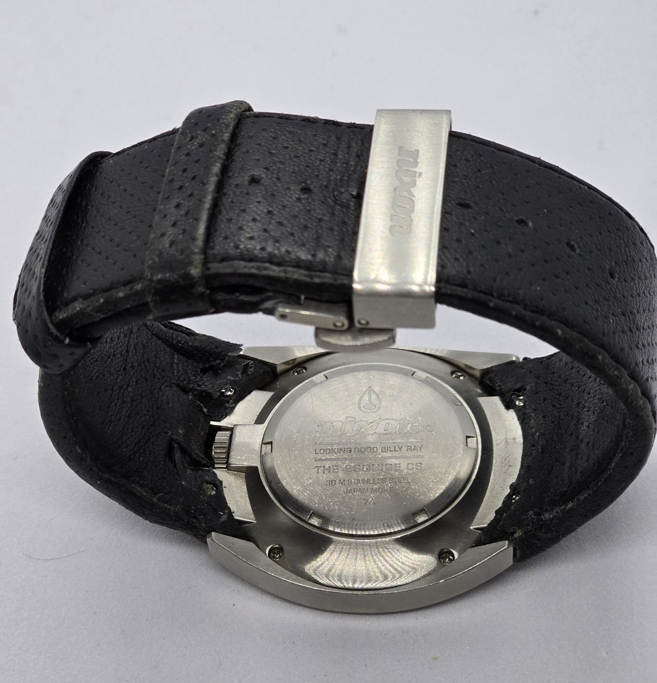 Nixon The Esquire CS Watch Black/Silver Leather Strap | eBay