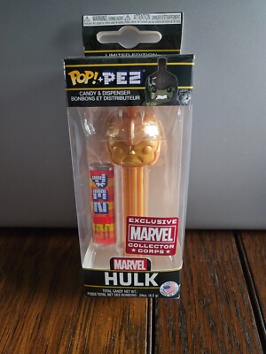 Funko Pop Pez Dispenser HULK (GOLD) EXCLUSIVE MARVEL COLLECTOR CORPS | eBay