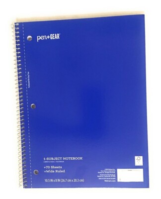 Pen + Gear 1 Subject Notebook, College Ruled, 70 Sheets (Blue & Green ...