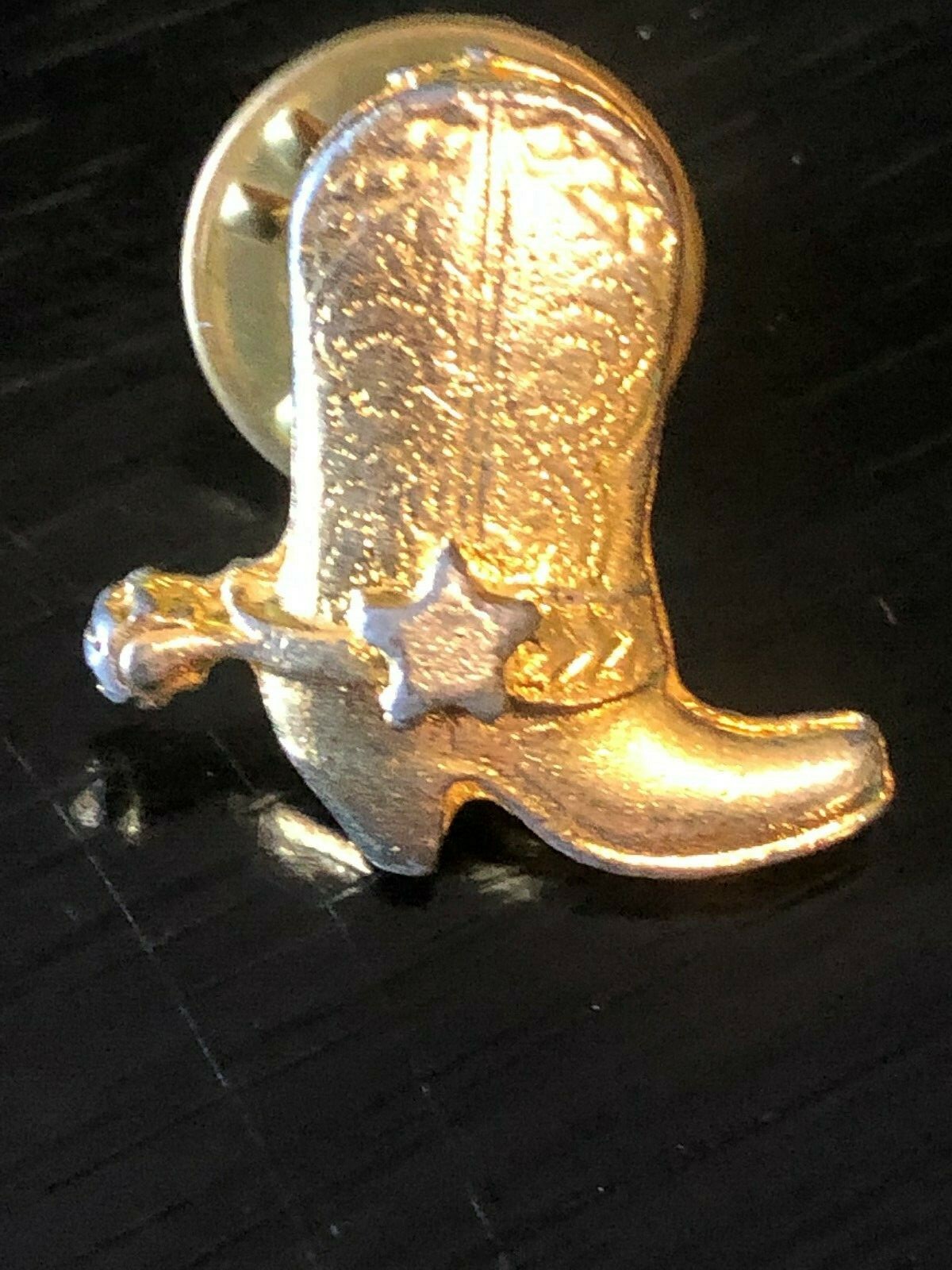 Collectible Vintage Cowboy Boot Spurs Star Metal Pinback Lapel Pin Hat ...