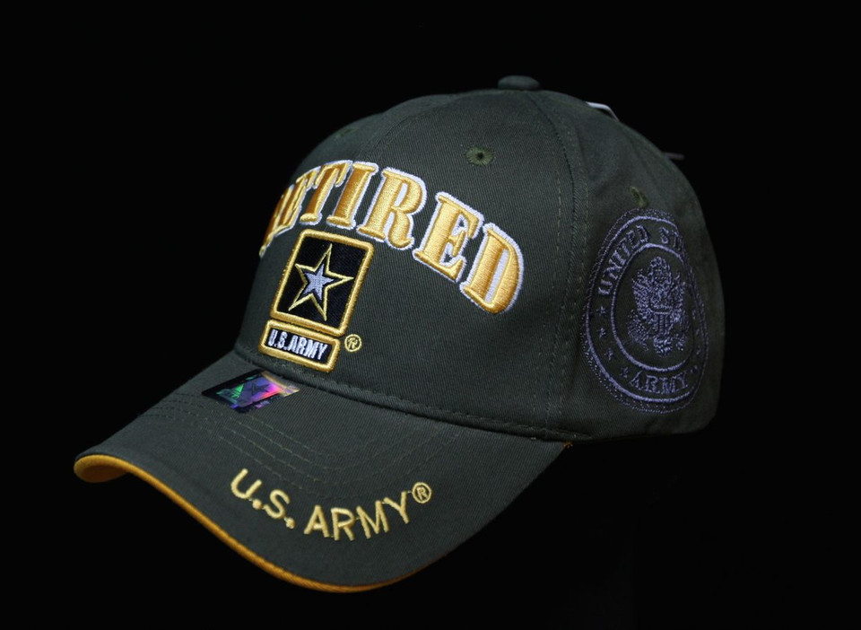 U.S. Army Veteran Retired Baseball Cap Military Hats Camo Logo Star ...