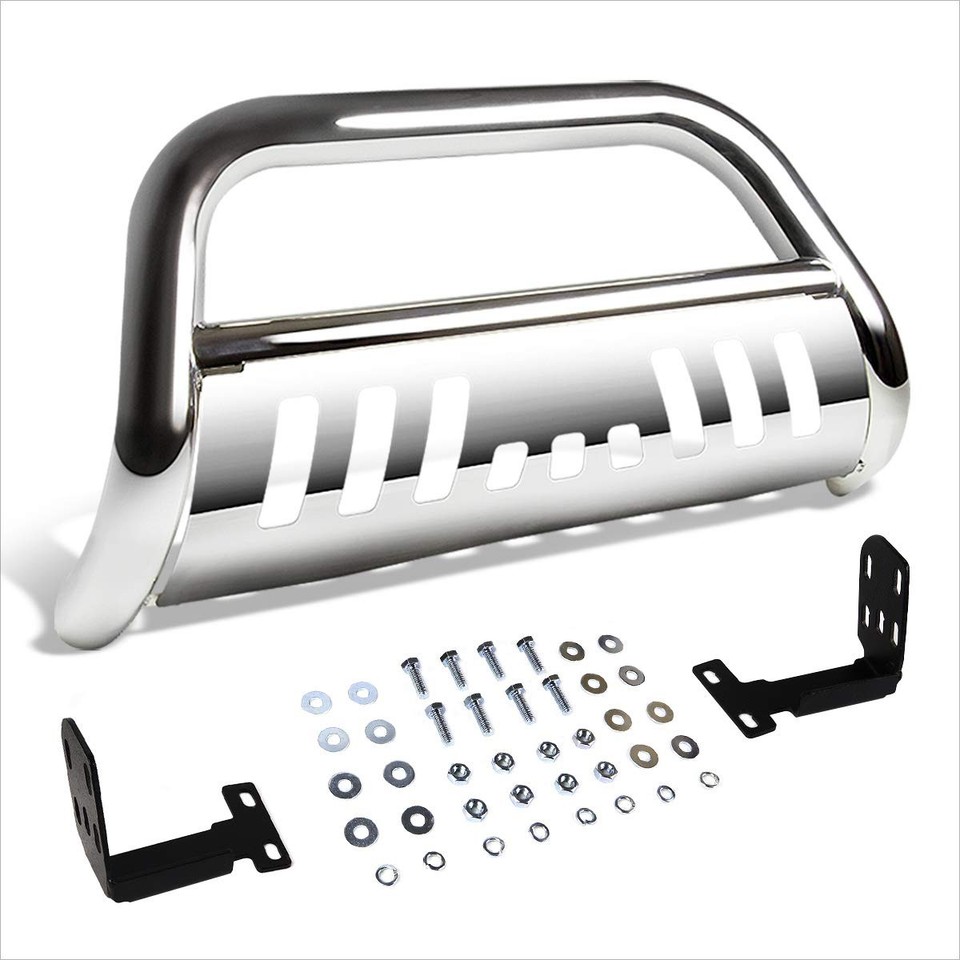 3" Chrome Stainless Steel Bull Bar,Front Bumper Push Bar Grille Guard ...