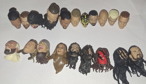 WWE Lot Of 20 Action Figure Heads Mattel Elite Basic Jakks Wrestling ...
