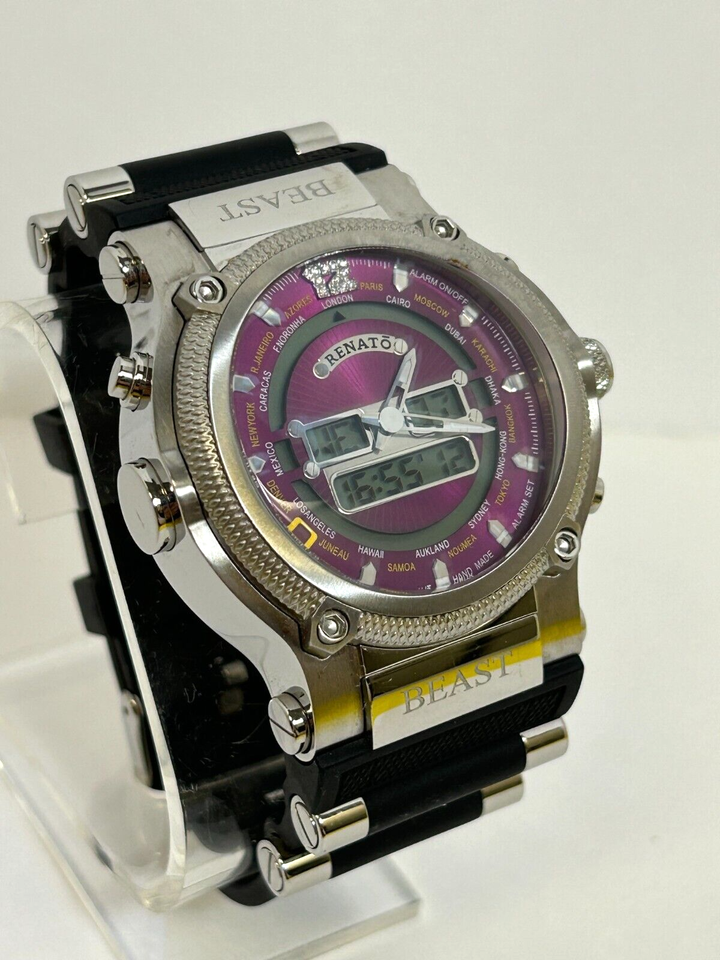 RENATO BEAST ANA-DIGI PURPLE FACE LIMITED EDITION WATCH | eBay