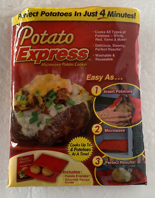 Ontel Products Potato Express Microwave Potato Cooker Cooks 4 Potatoes ...