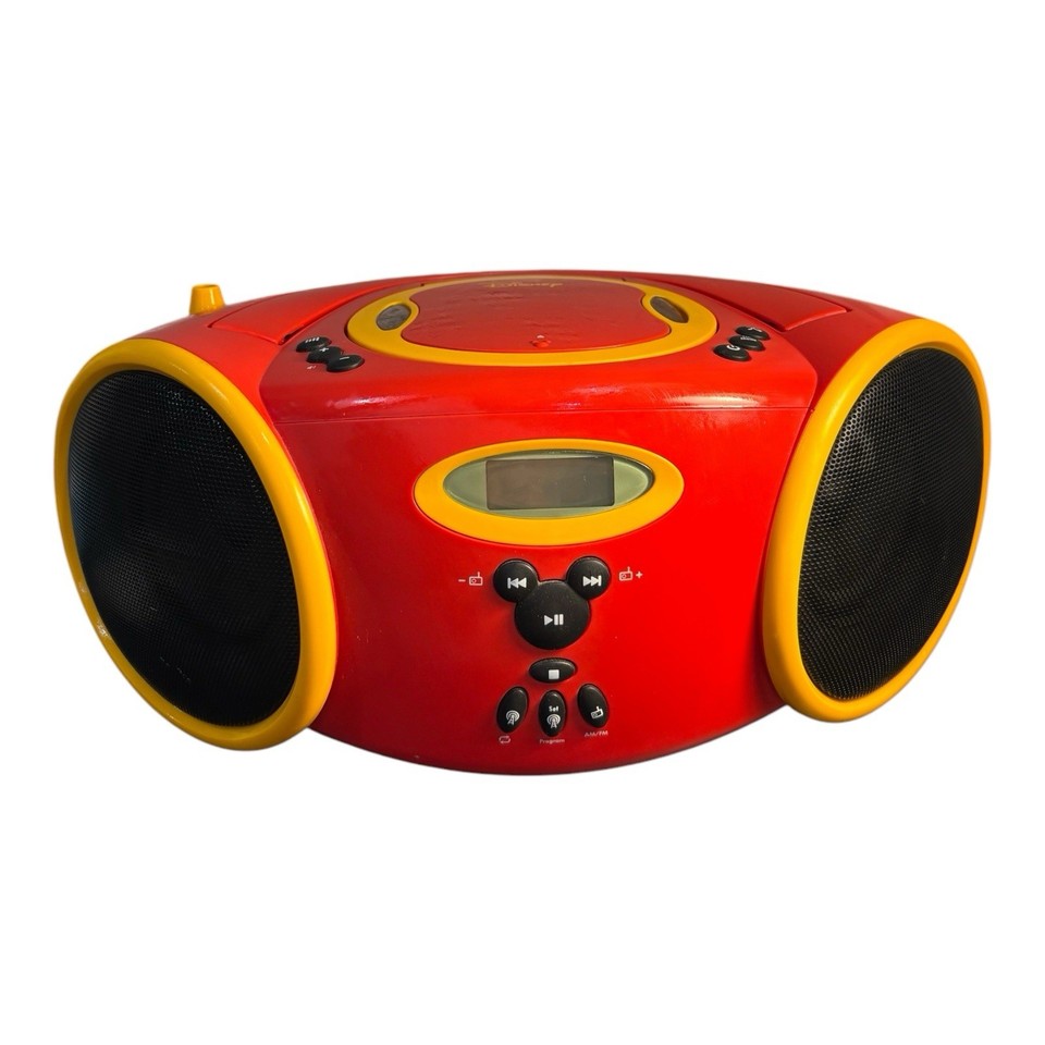 Disney Mickey Mouse CD Player Boombox AM FM Radio TESTED CD PLAYER NOT ...