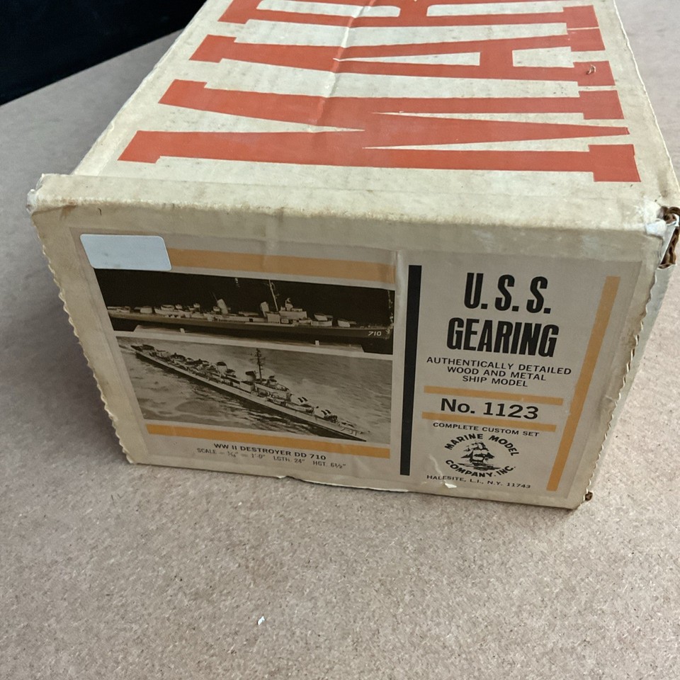 Vintage Marine Model Co. U.S.S. Gearing 1:192 Scale Wood Model Ship Kit ...