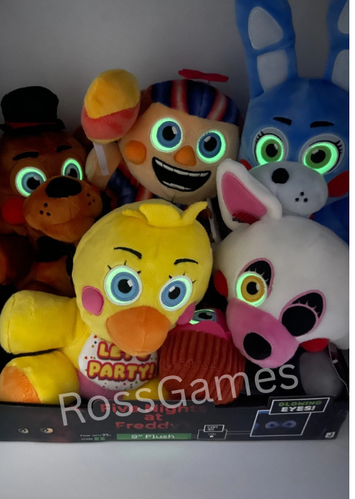 Jazwares Five Nights At Freddy's FNAF Wave 2 Glow GITD Eyes 5 Plush Set ...