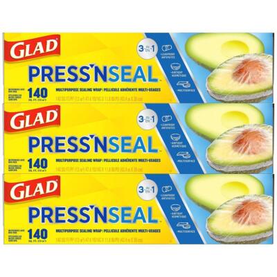 Glad Press 'N Seal Sealable Multipurpose Sealing Food Wrap Value Pack ...