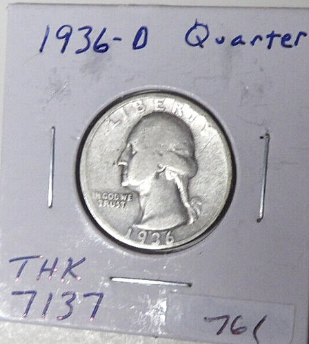 1936-D Washington Quarter VG/F Denver Mint (41025) | eBay