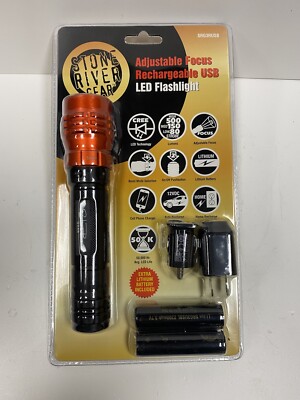 Stone River Gear SRG3RUSB Black/Orange USB Rechargeable CREE LED ...